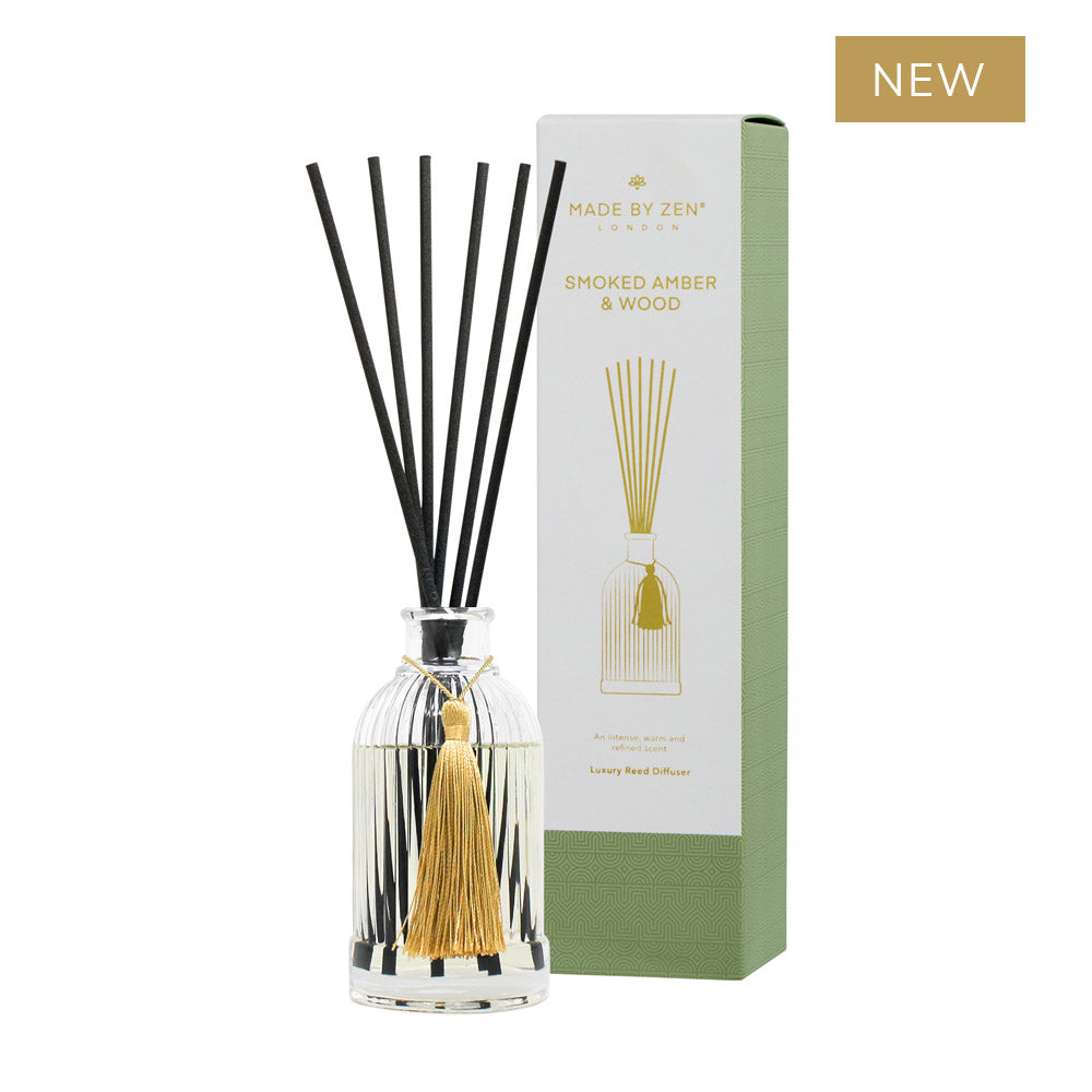 Made by Zen | Smoked Amber & Wood Riad Reed Diffuser – Made By Zen